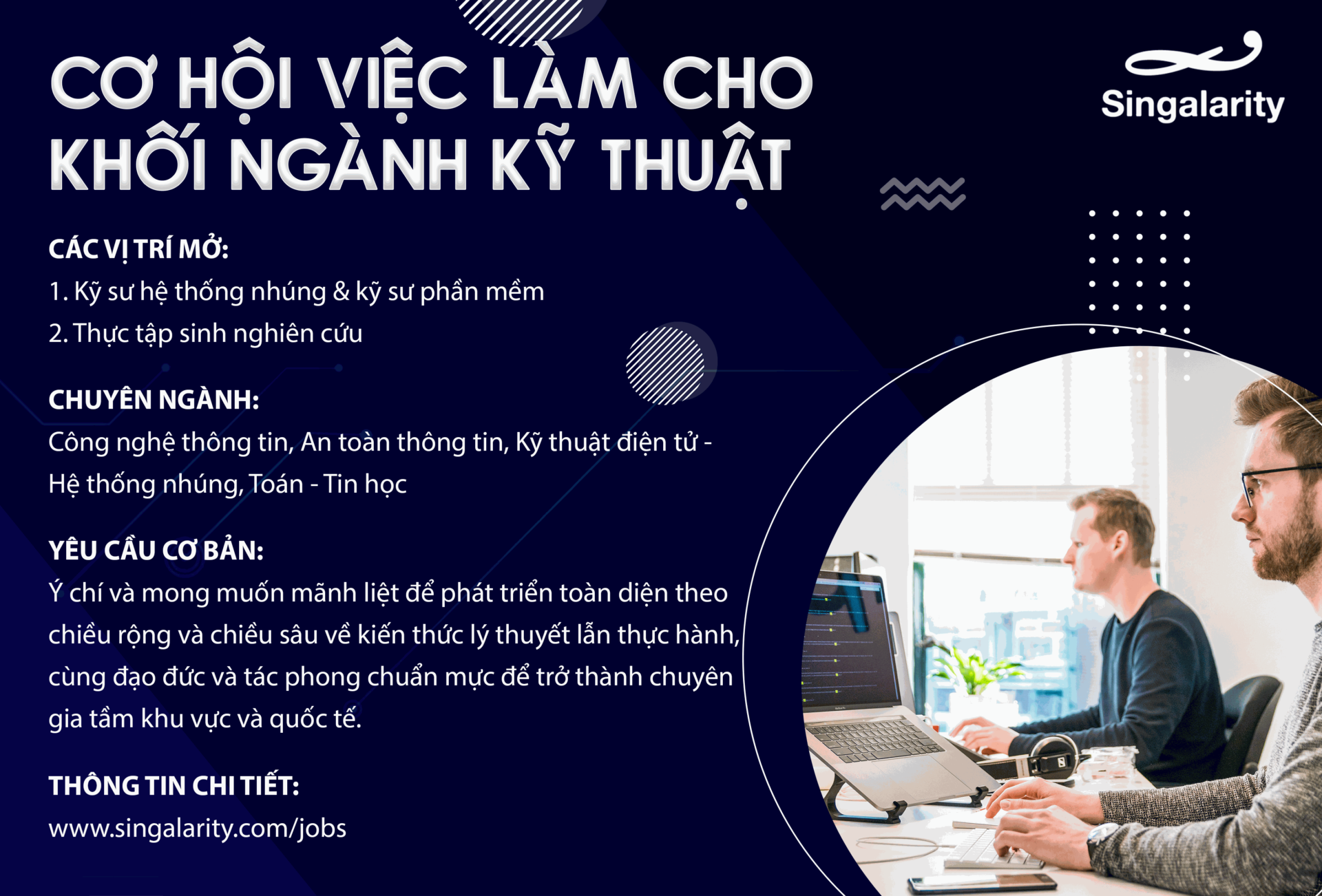 Cơ hội việc làm, thực tập tại công ty Singalarity (9/2020) – UIT.NC