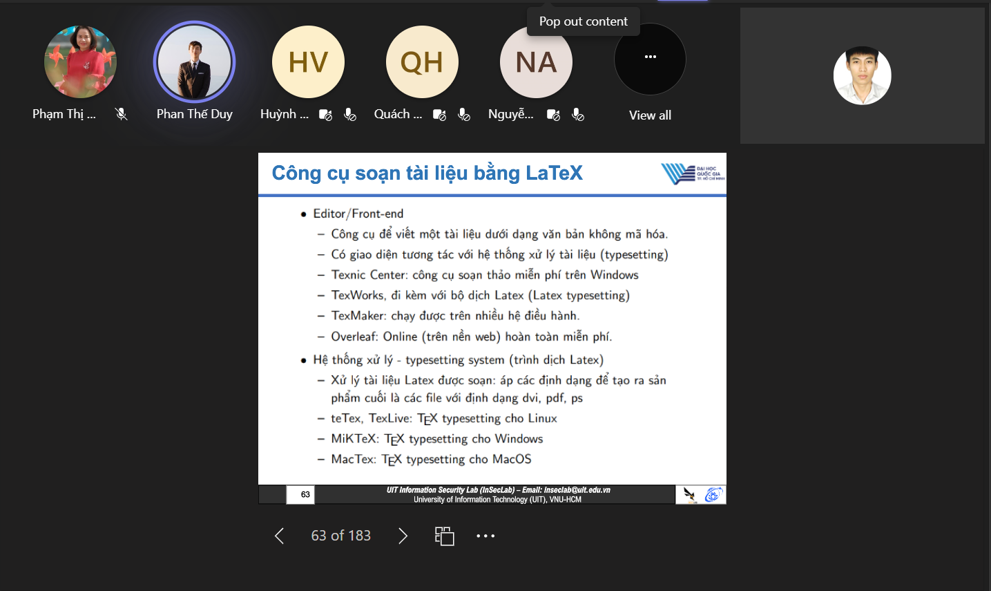 Khoa MMT&TT tổ chức seminar hướng dẫn soạn thảo báo cáo bằng LaTeX – UIT.NC