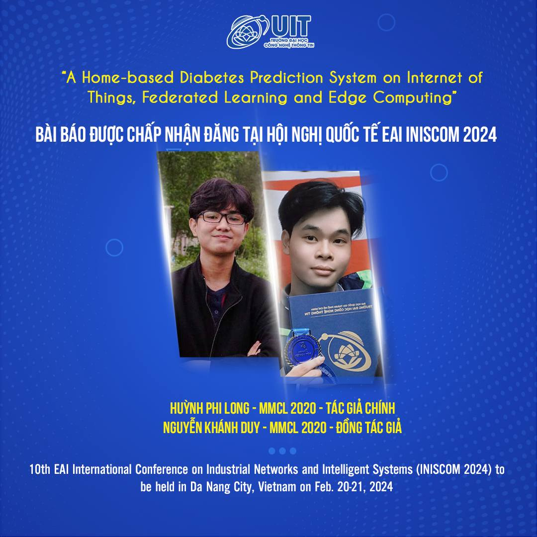 Nhóm sinh viên Mạng máy tính có bài báo khoa học được đăng tại Hội nghị quốc tế EAI INISCOM 2024 ...
