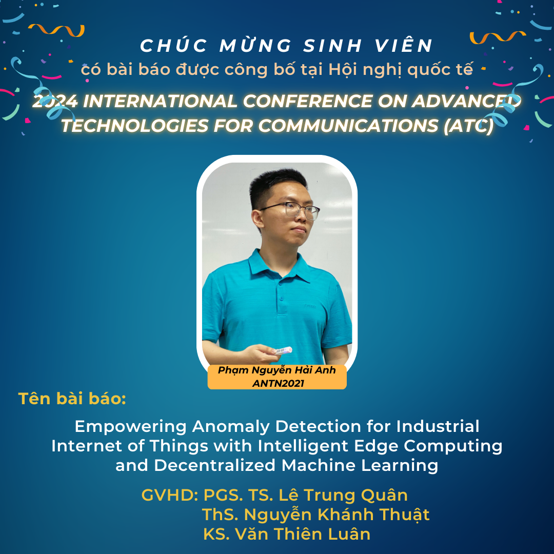 Sinh viên nhóm nghiên cứu UiTiOt Khoa MMT&TT có bài báo khoa học được chấp nhận tại Hội nghị ...