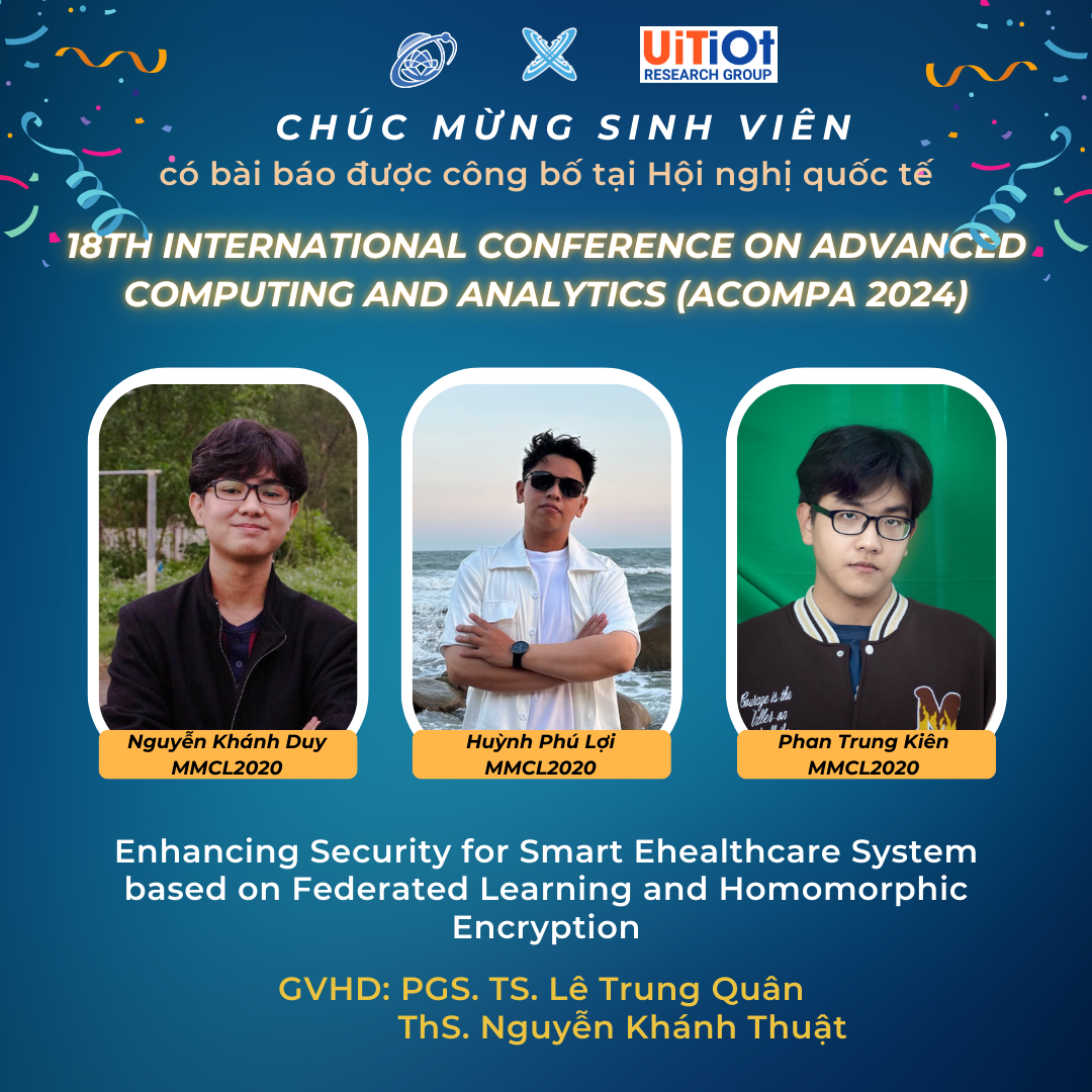 Sinh viên nhóm nghiên cứu UiTiOt Khoa MMT&TT có bài báo khoa học được chấp nhận tại Hội nghị ...